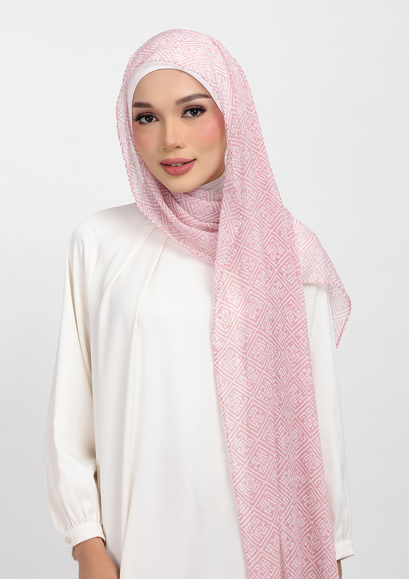 Monogram Maze Rose Shawl Printed Bokitta Hijab – BOKITTA