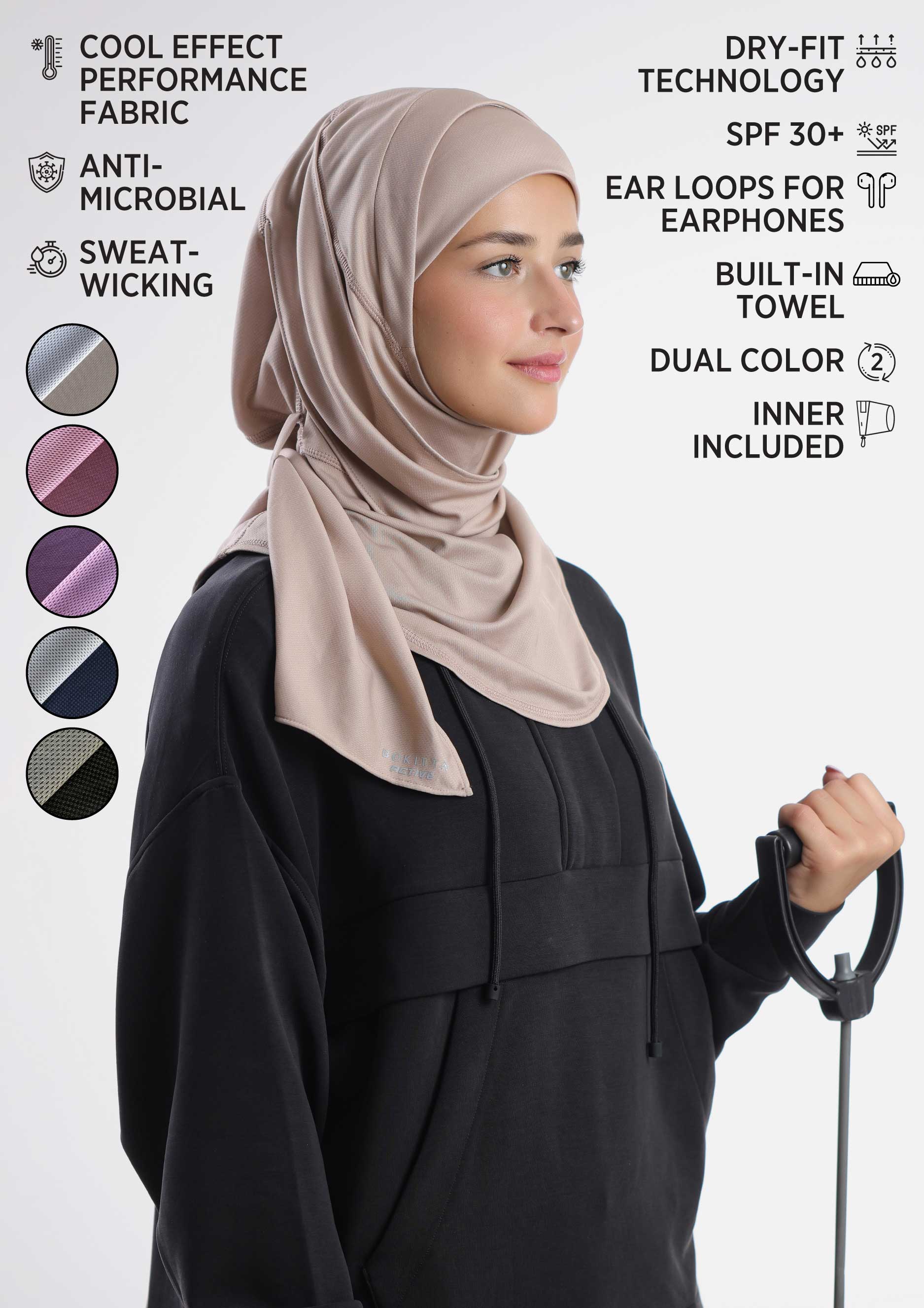 Gym Sports Hijab Dual Color - Non Reversible – BOKITTA