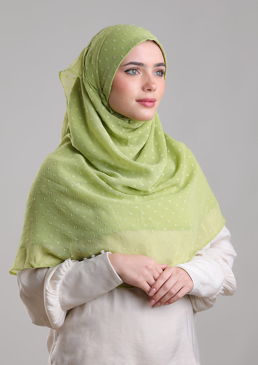 Apple Green Mosaic Butti Chiffon instant Bokitta hijab – BOKITTA